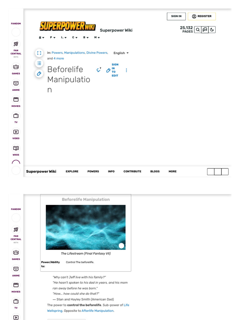 Beforelife Manipulation _ Superpower Wiki _ Fandom | PDF | Soul