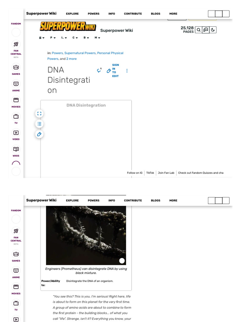 DNA Disintegration - Superpower Wiki - Fandom | PDF | Biology | Life ...
