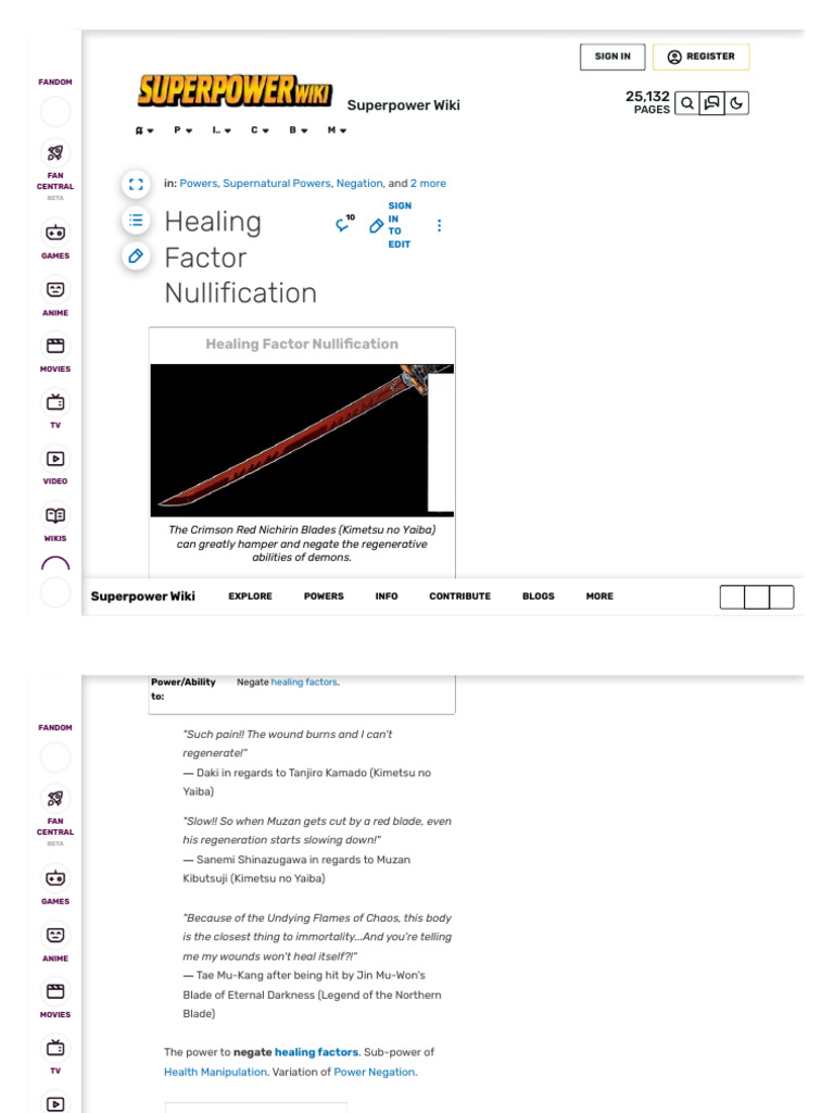 Healing Factor Nullification - Superpower Wiki - Fandom | PDF