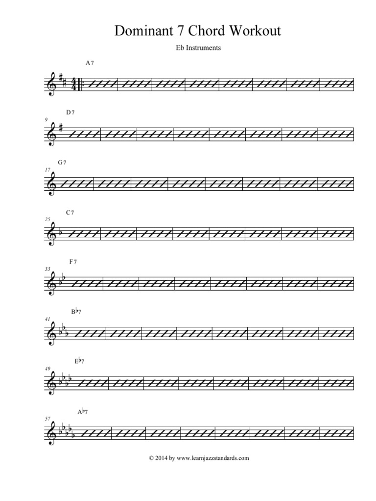 Dominant 7 Chord Workout Eb Instruments | PDF