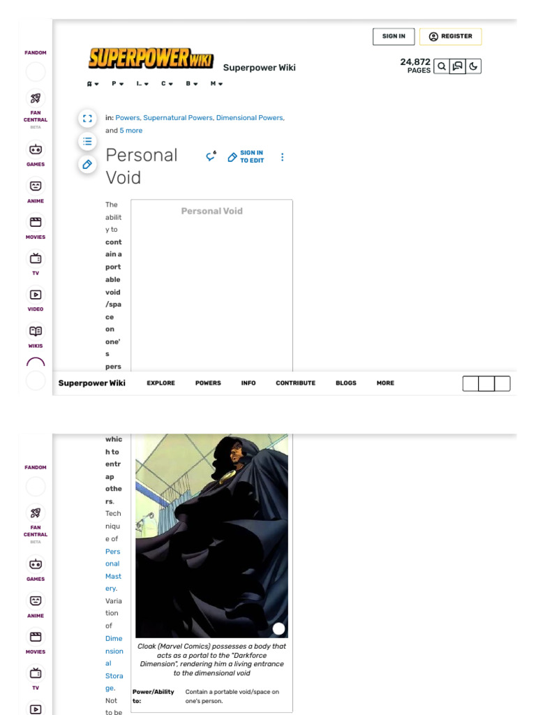 Personal Void _ Superpower Wiki _ Fandom | PDF