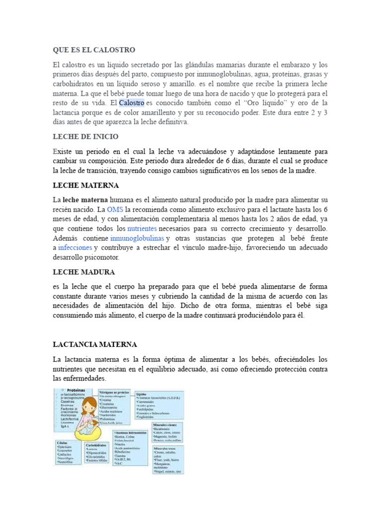 Que Es El Calostro | PDF | La leche materna | Leche