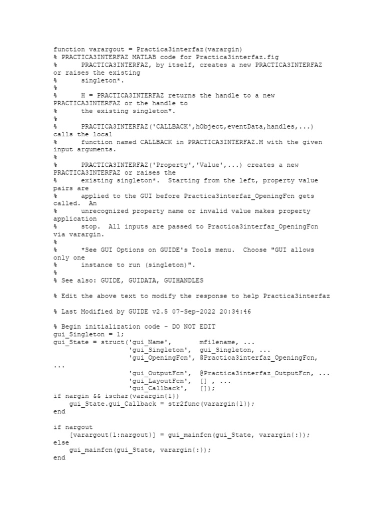 PRACTICA3INTERFAZ | PDF | Matlab | Command Line Interface