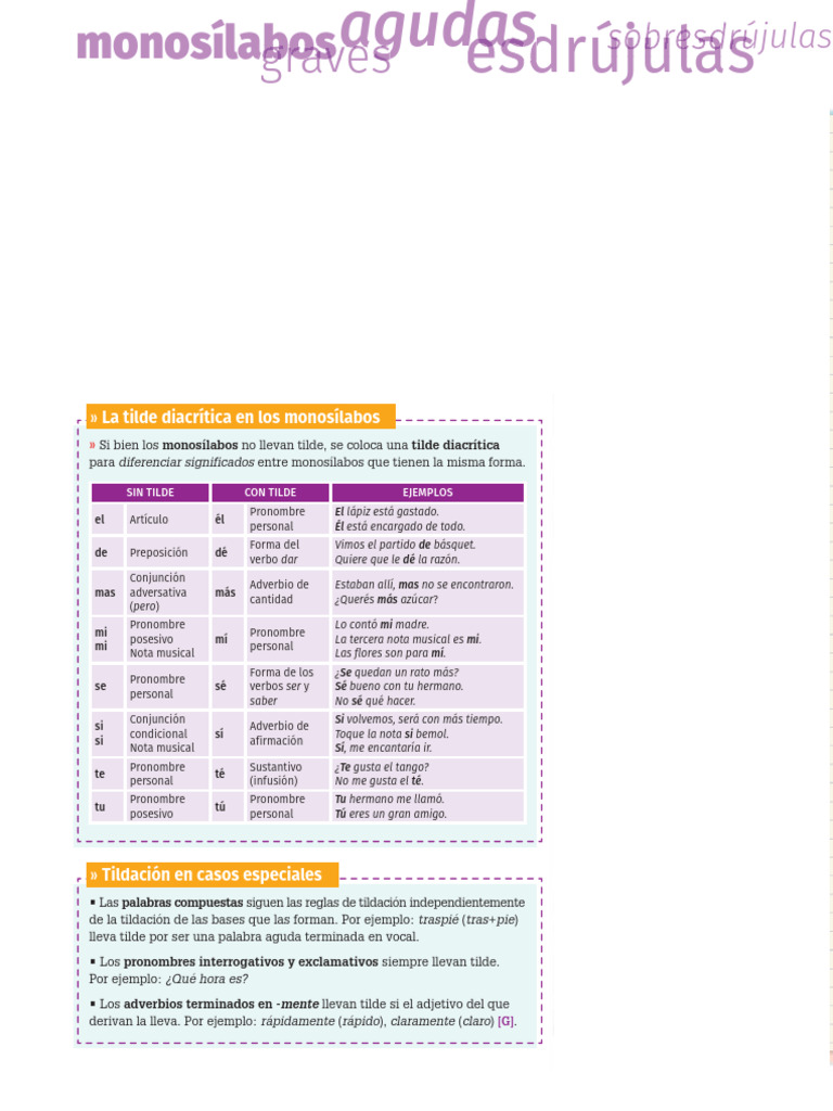 Tilde Diacrítica + Práctica | PDF | Lingüística | Idiomas