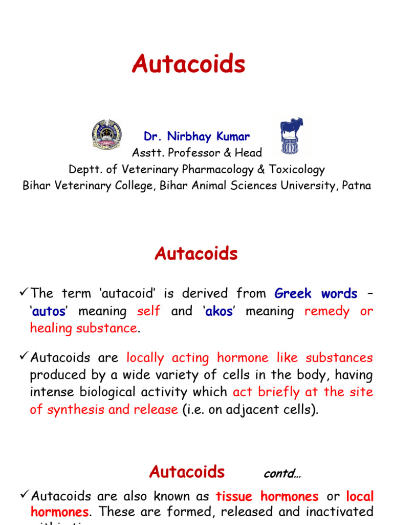 10.-Autacoids | PDF | Serotonin | Angiotensin