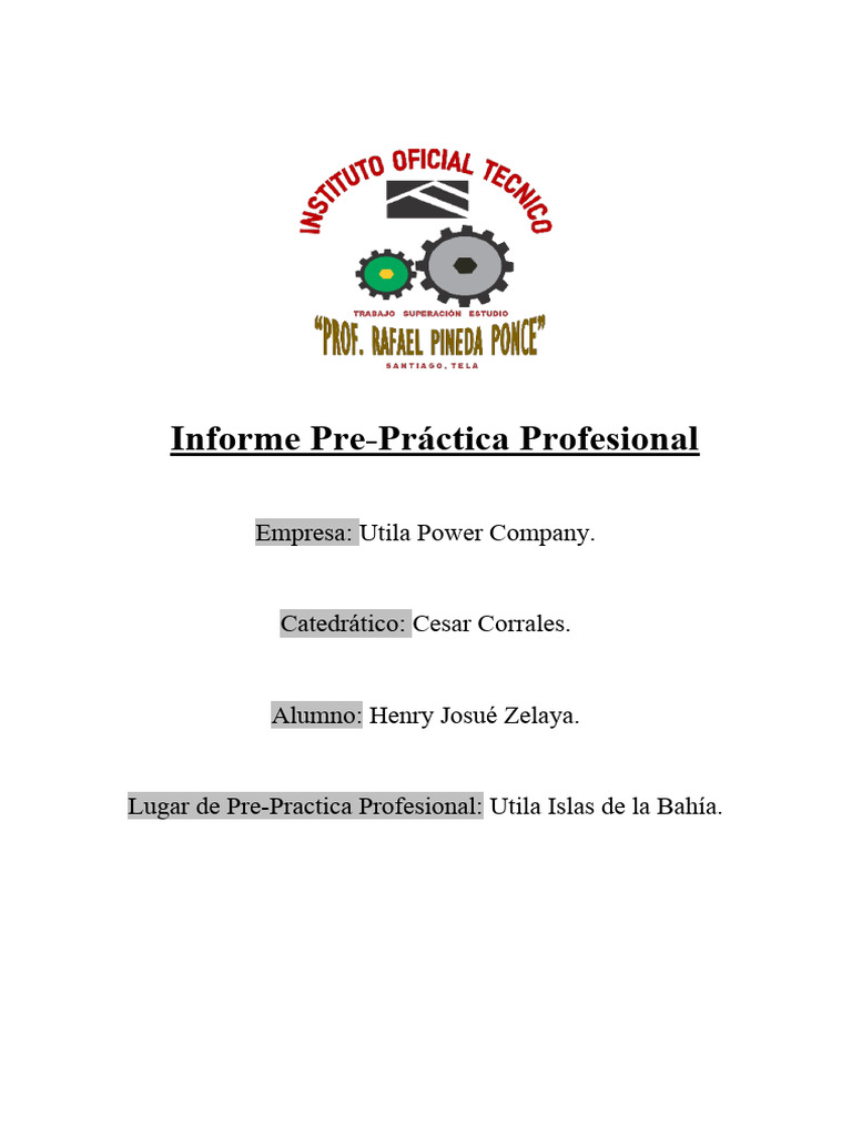 Informe de Pre Practica | PDF | Aislador (Electricidad) | Generador eléctrico
