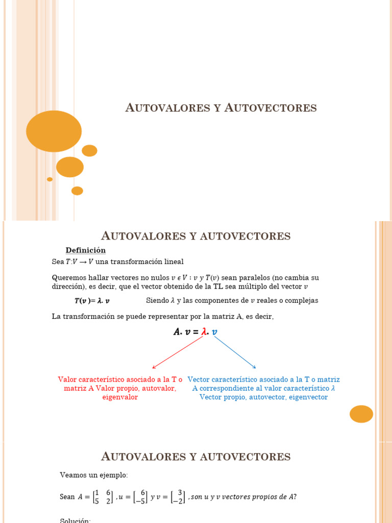 12-Autovalores y Autovectores | PDF | Valores propios y vectores propios | Matriz (Matemáticas)