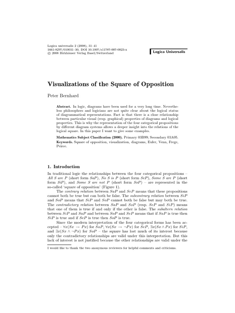 Square of opposition | PDF | Logic | Mathematical Logic