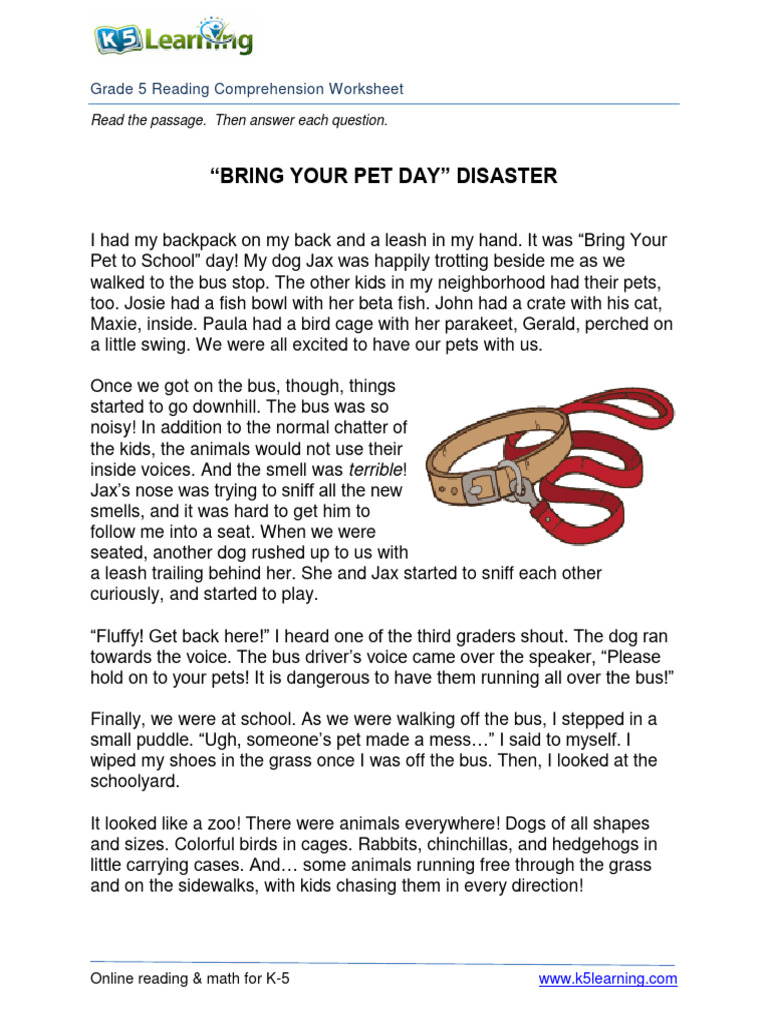 5th Grade 5 Reading Pet Day Disaster | Download Free PDF | Zoology ...