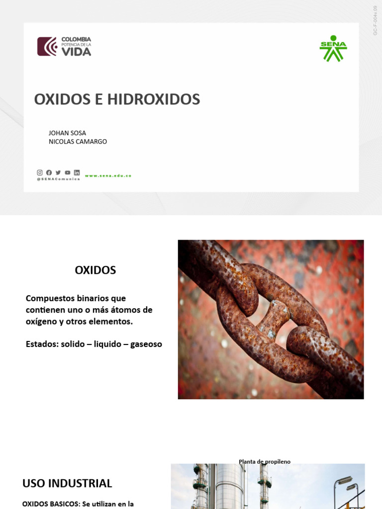 Óxidos e Hidróxidos: Usos y Propiedades | PDF