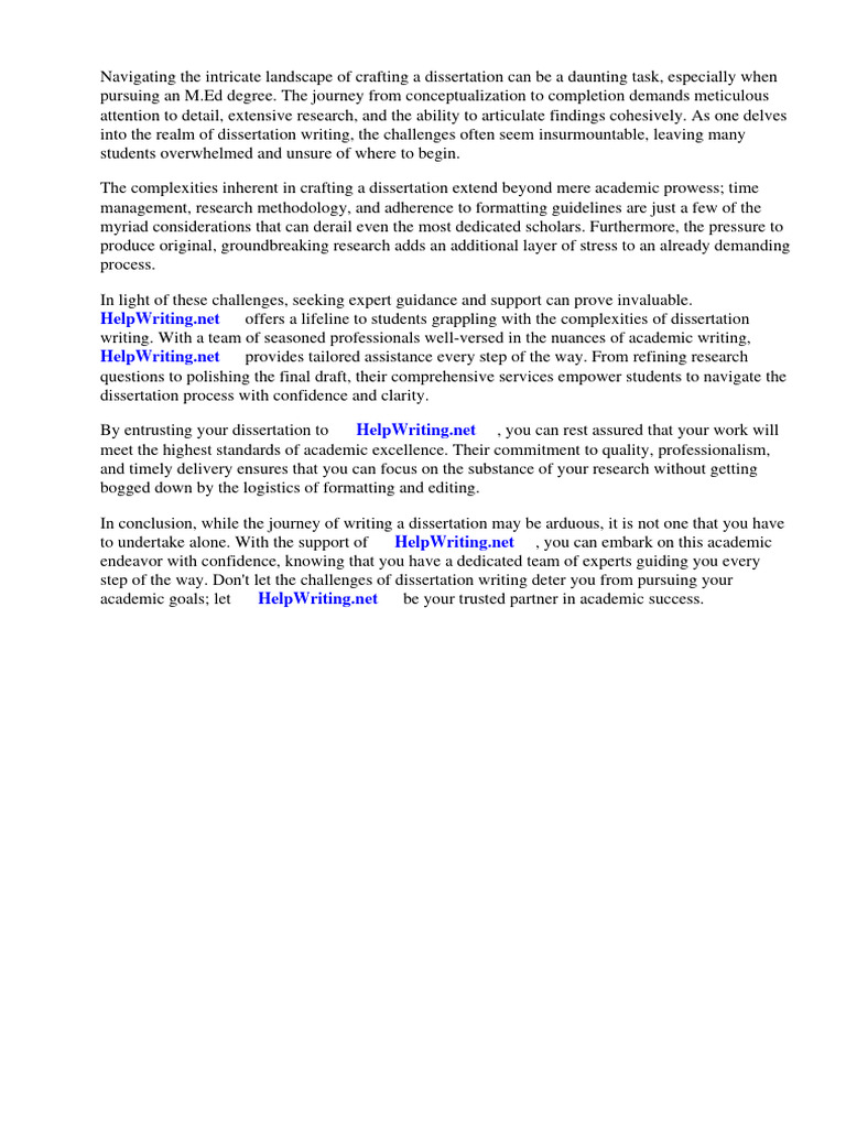 Dissertation Format For M.ed | PDF | Thesis | Qualitative Research