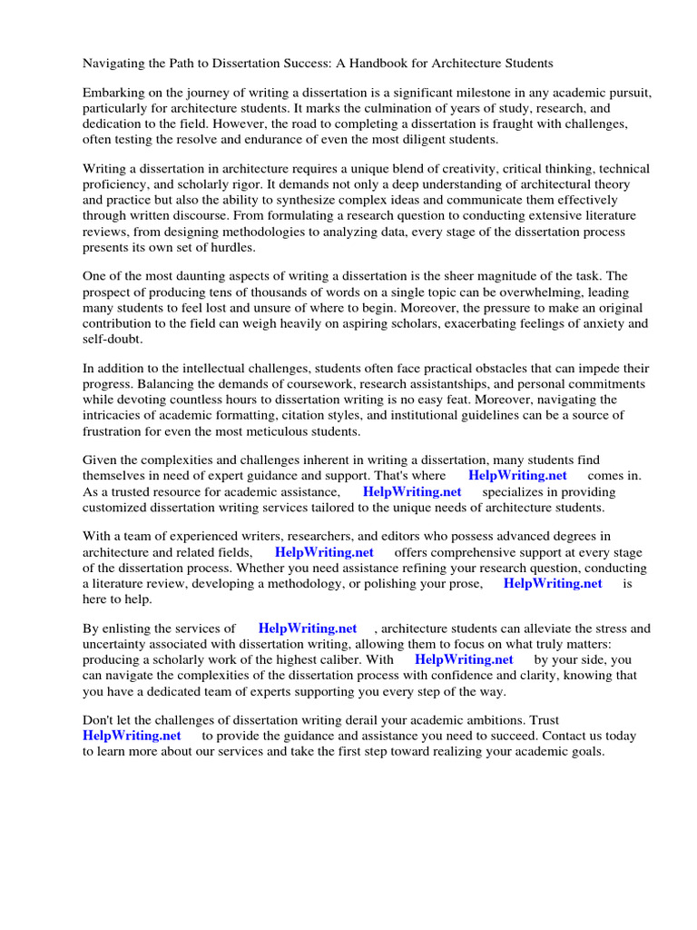 Dissertation Guide for Architecture Students | PDF | Thesis | Green ...