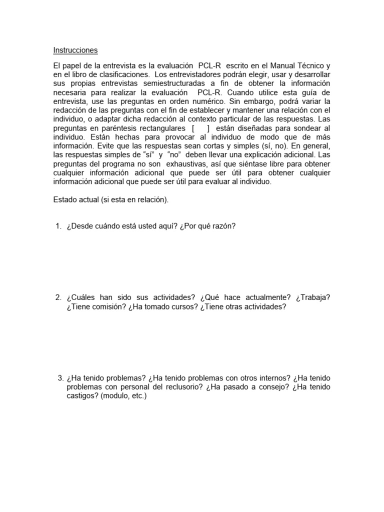 Escala Hare PCL-R | PDF | Crímenes | Crimen y violencia