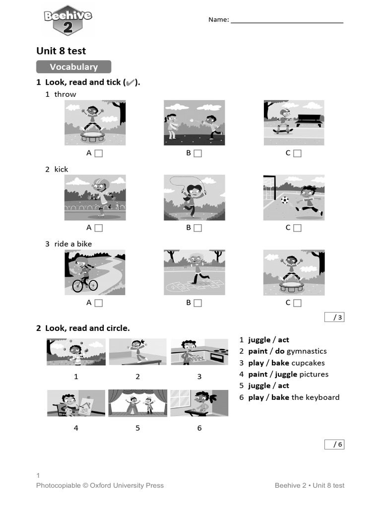 Beehive_Tests_Level 2_Unit test 8 | PDF | Linguistics | Grammar