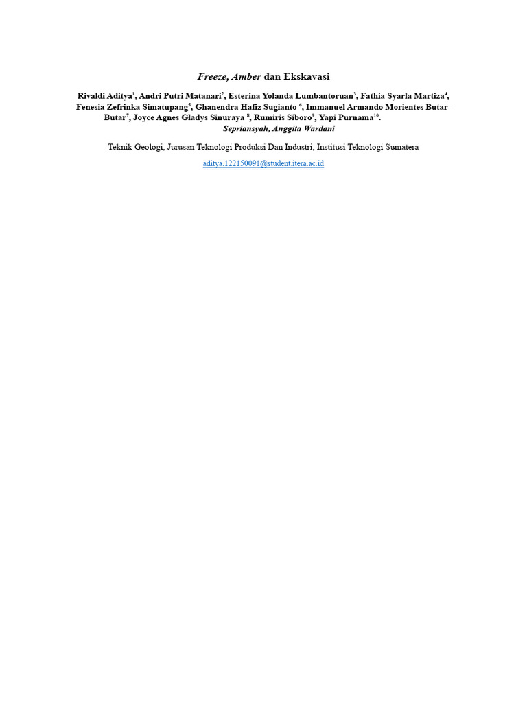 Freeze, Amber, Dan Ekskavasi | PDF
