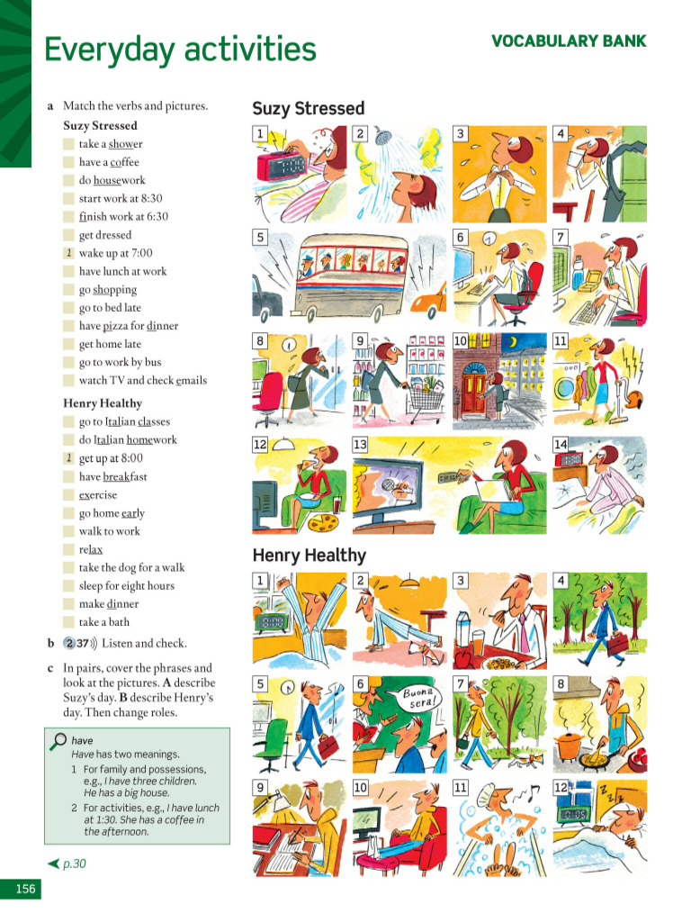 Vocabulary - everyday activities | PDF