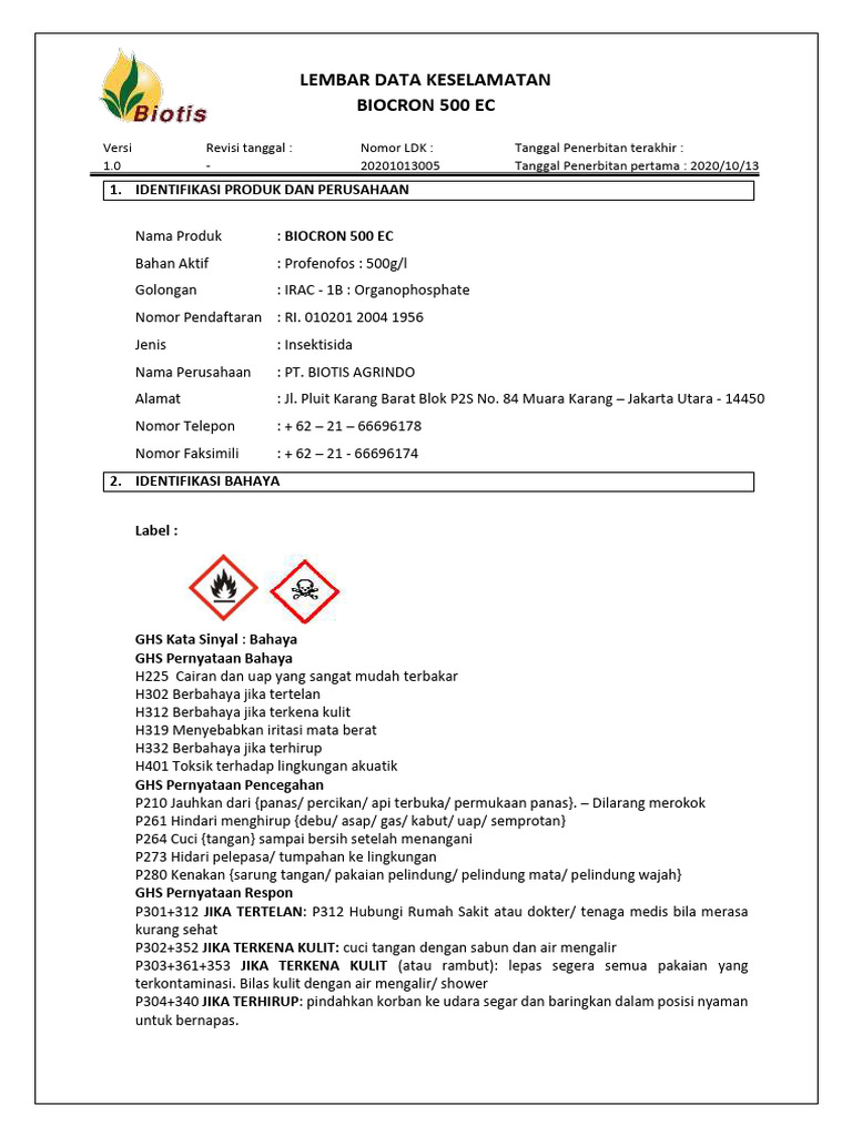 MSDS Biocron | PDF