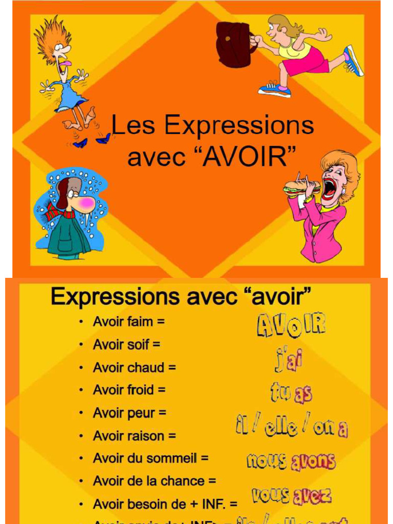 Les expressions avec AVOIR | PDF
