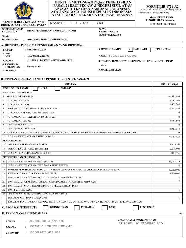 SPT Pendidikan p3k | PDF