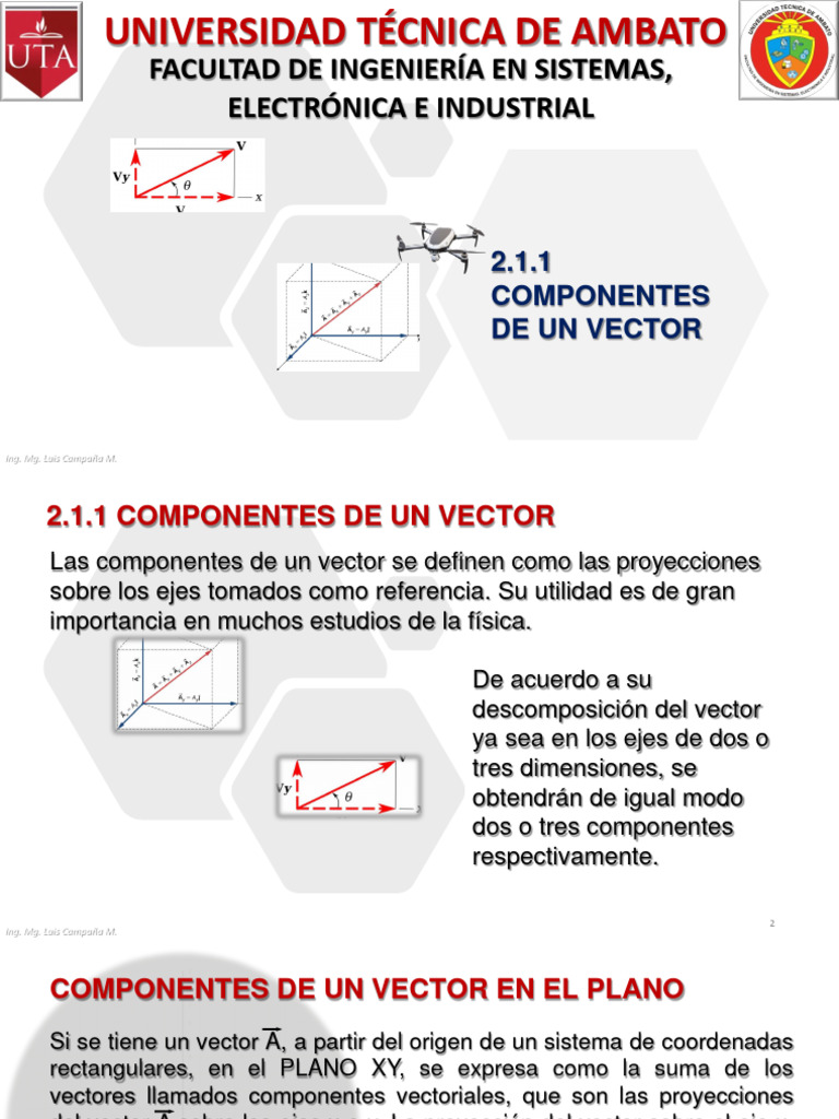 Componentes de un Vector | PDF | Vector Euclidiano | Sistema de ...