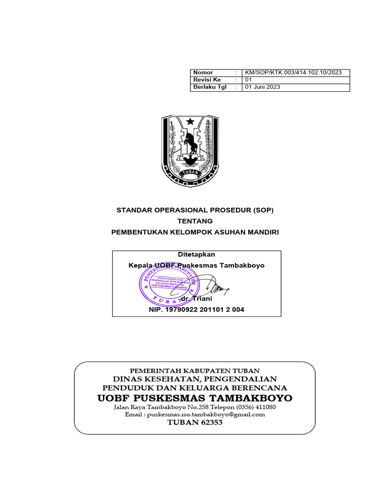 Sop Pembentukan Kelp Asman New | PDF