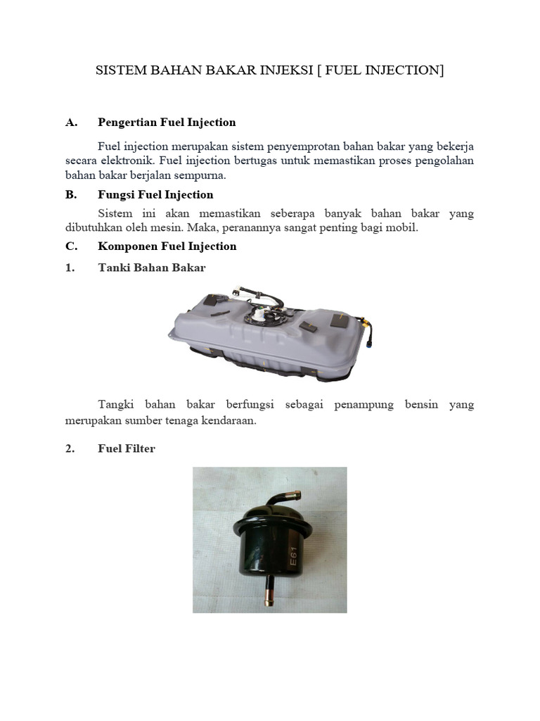Sistem Bahan Bakar Mesin Bensin Jenis Injeksi | PDF