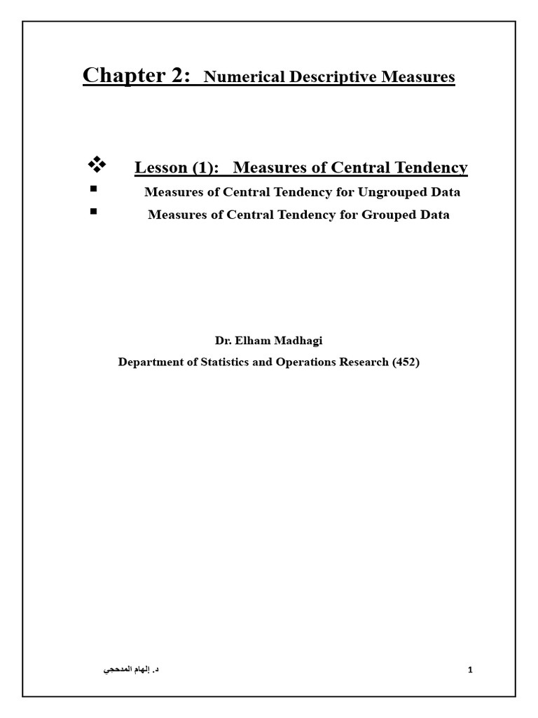Lecture 4 Stat 101 Pdf Mode Statistics Mean