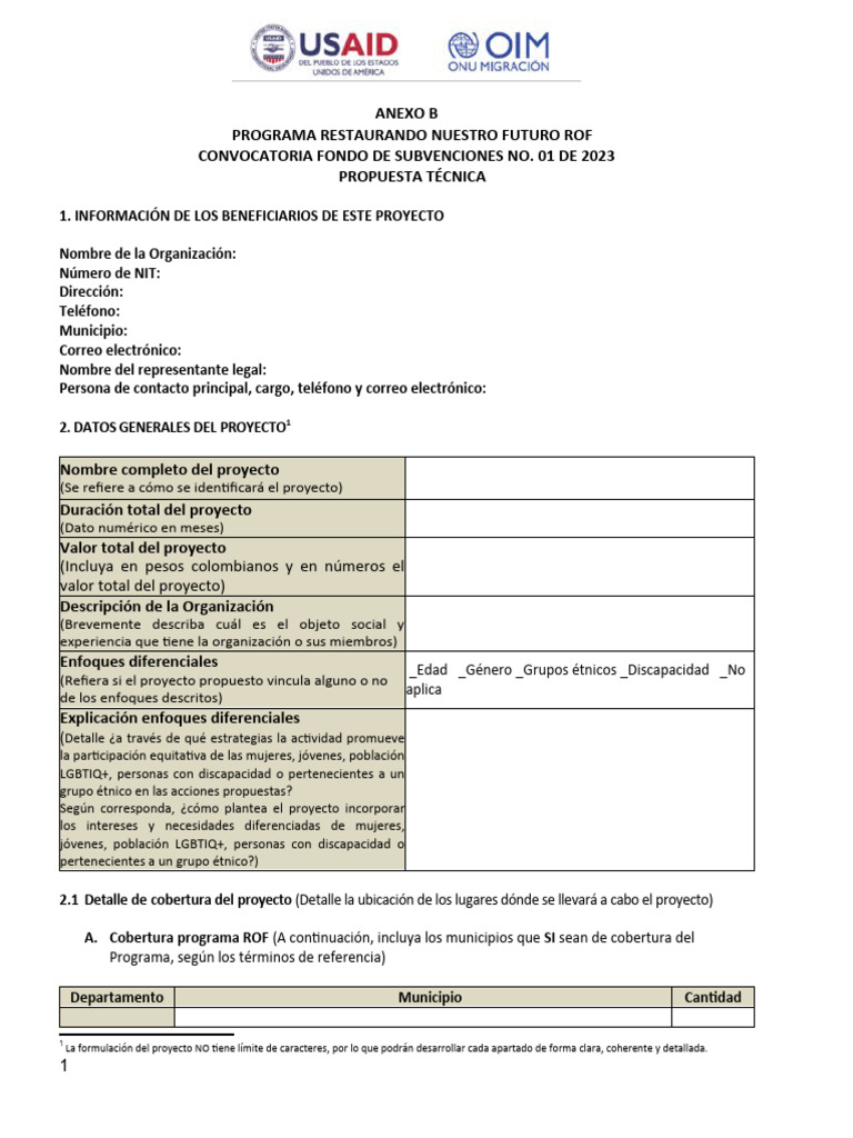 Anexo B Propuesta Tecnica | PDF