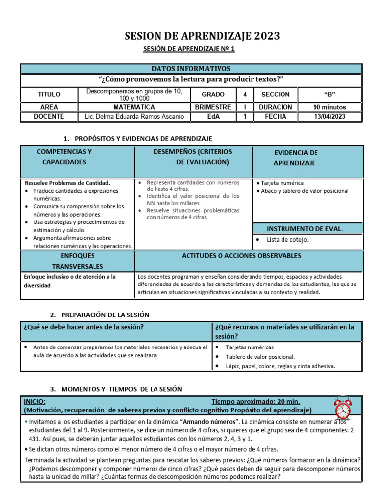 Sesion Mat Descomponemos en Grupos | PDF | Evaluación | Aprendizaje Sesion Mat Descomponemos en Grupos | PDF | Evaluación | Aprendizaje