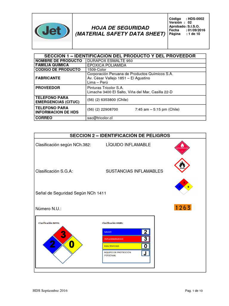 1509-Color Durapox Esmalte Septiembre 2017 | PDF | Combustión | Agua
