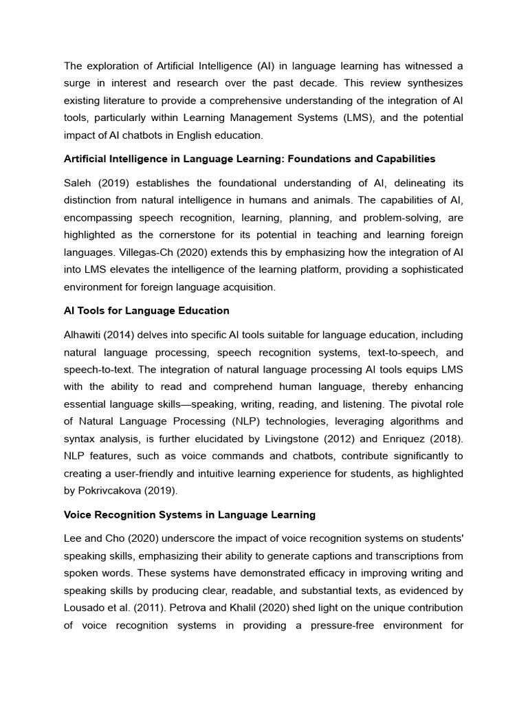Effects of AI-Mediated Apps in English Teaching and Learning - RRL | PDF | Artificial ...