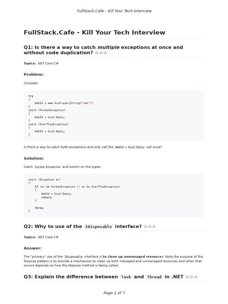 Fullstackcafe Cii Pdf C Sharp Programming Language Pointer Computer Programming