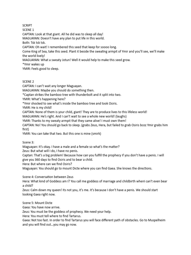 Finished Script | PDF | Hera | Zeus