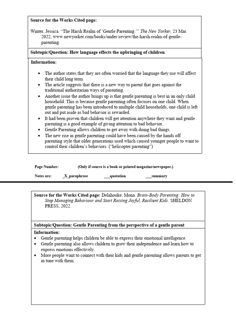 Note-Taking Template | Download Free PDF | Parenting | Family