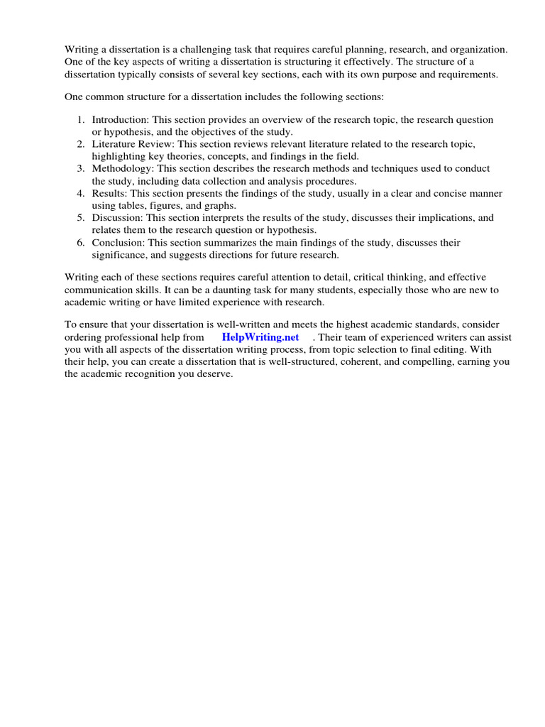 Dissertation Structure Guide | PDF | Thesis | Methodology