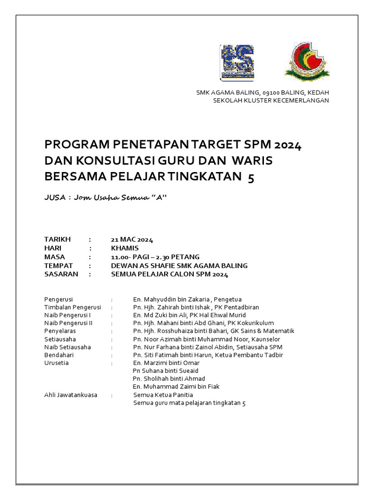 Tentatif Penetapan Target SPM 2024 | PDF