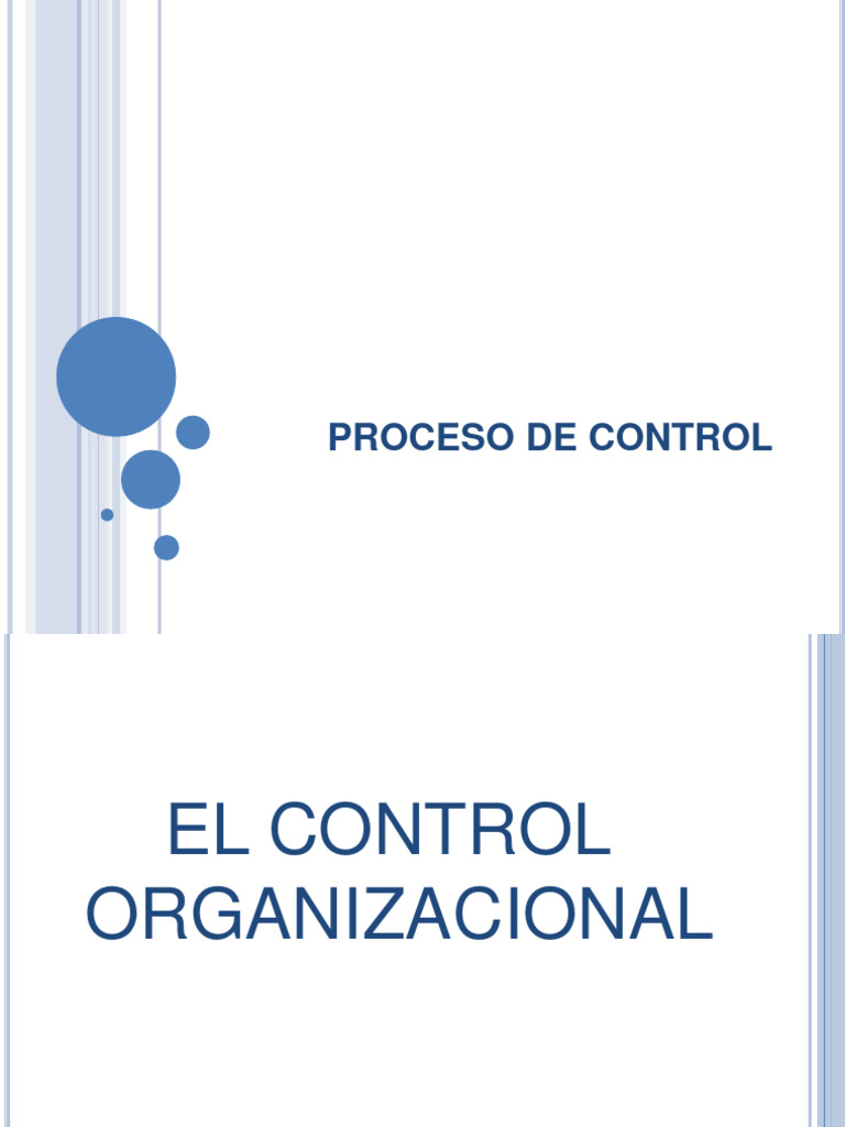 Proceso de Control Organizacional | PDF | Planificación | Presupuesto