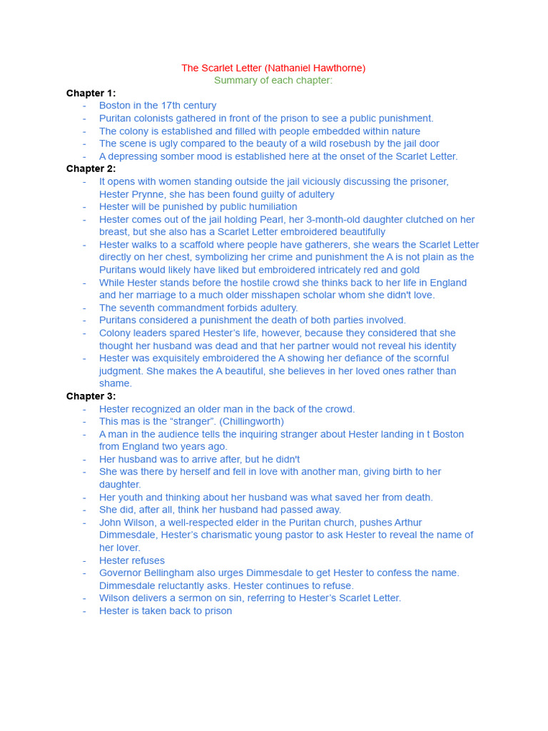 Scarlett Letter Notes | Download Free PDF | The Scarlet Letter