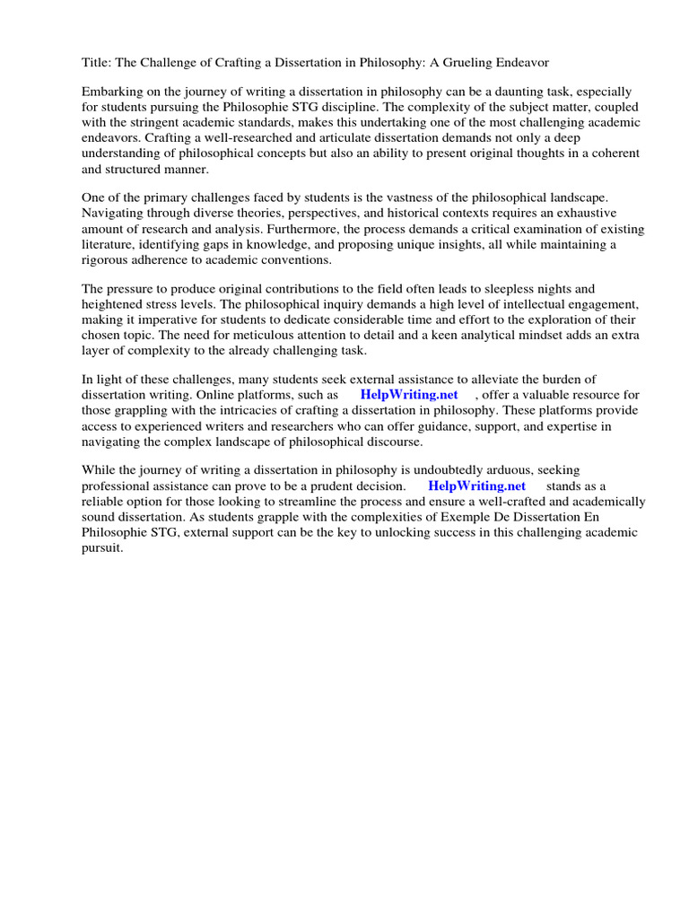 Exemple de Dissertation en Philosophie STG | PDF | Scribd | Thesis
