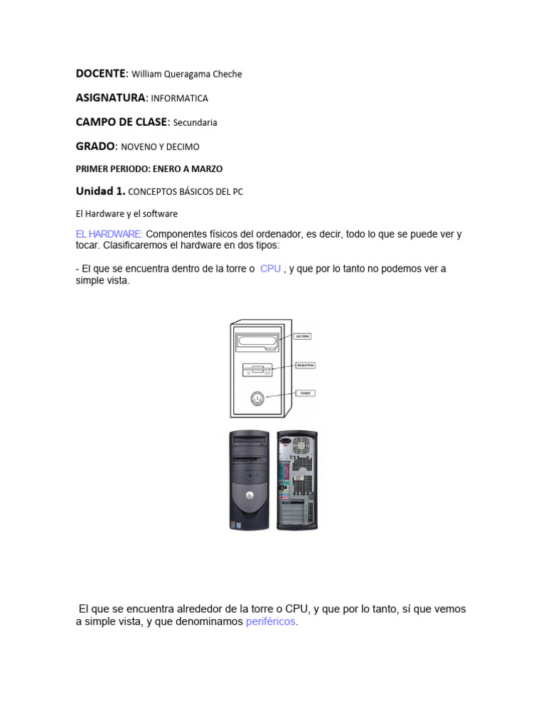 Conceptos Básicos de Hardware y Software | PDF | Informática
