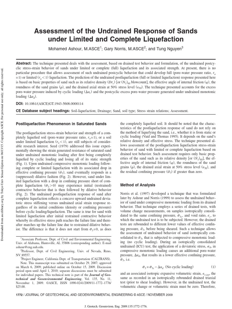 Assessment of The Undrained Response of Sands Under Limited and ...