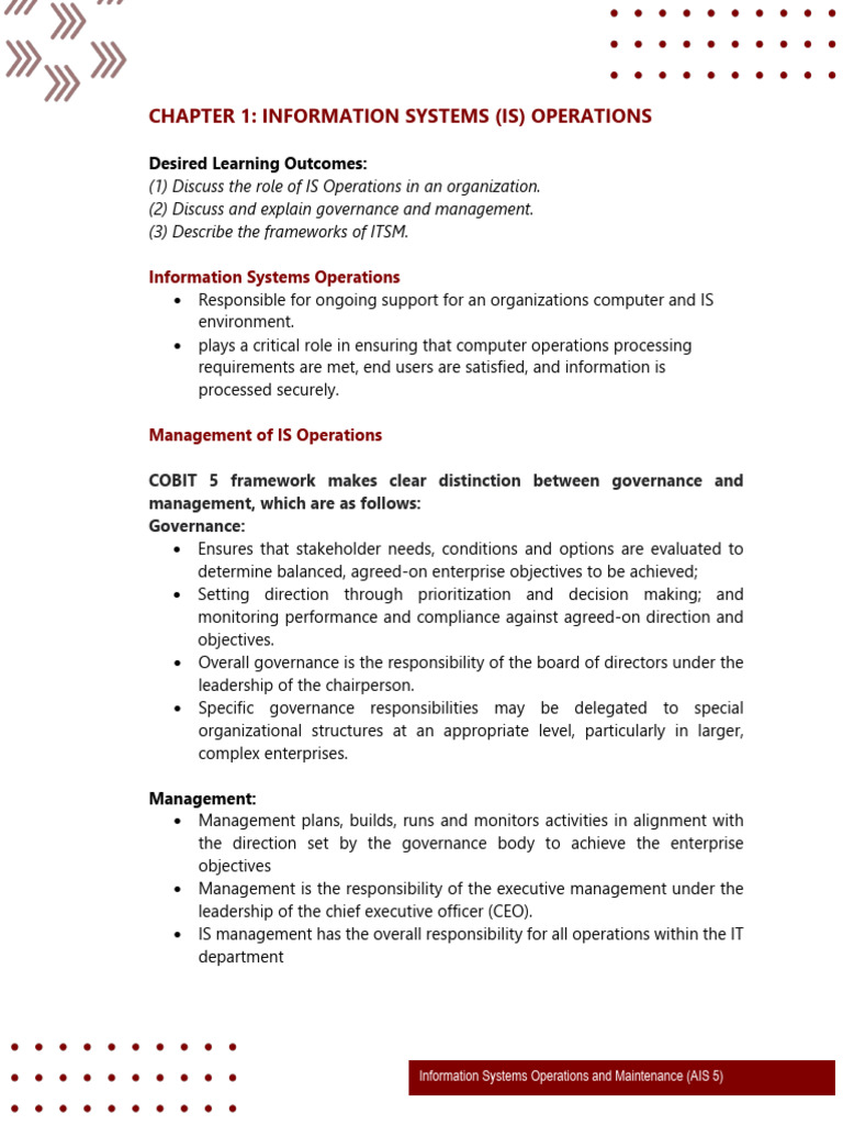 IS Operations and Maintenance Overview | PDF | It Service Management ...