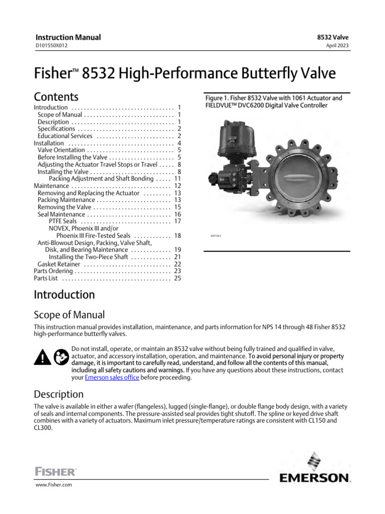 Instruction Manual Fisher 8532 High Performance Butterfly Valve en ...