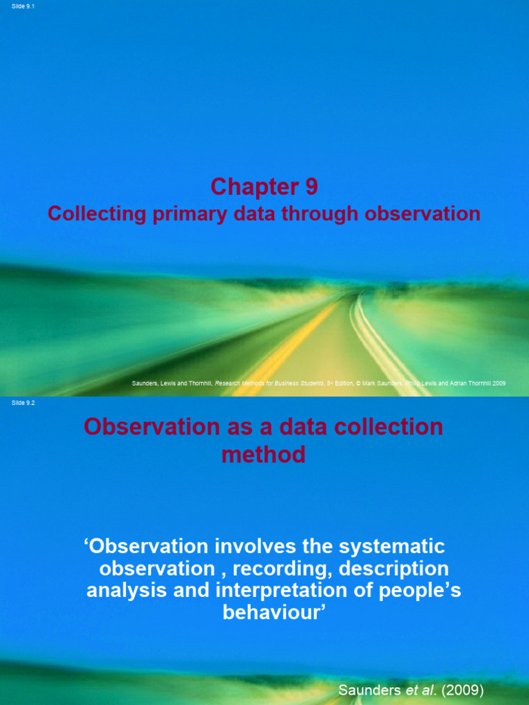 Chapter-9 | PDF | Methodology | Observation
