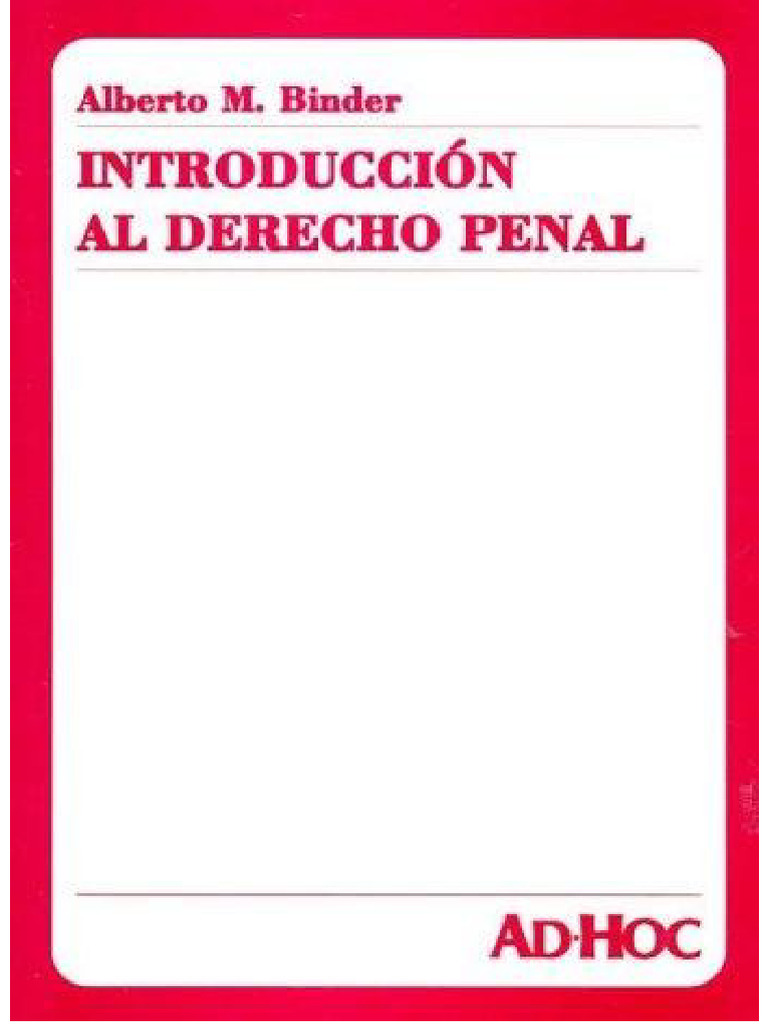 Introduccion Al Derecho Procesal Penal Alberto M. Binder | PDF | Derecho penal | Ley procesal