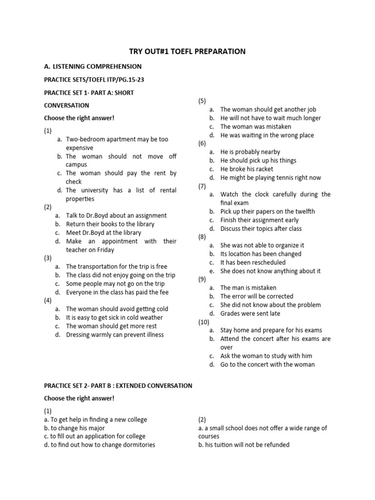ITP Practice Set STRUCTURE AND WRITTEN EXPRESSION | PDF | Milk | Test ...