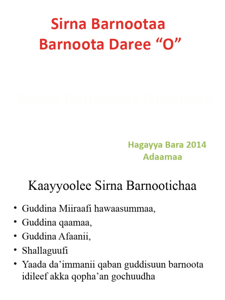 Sirna Barnootaa BSTD | PDF
