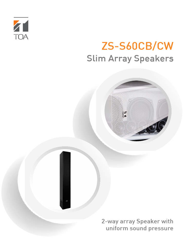 Toa Zs s60cbcw Slim Array | PDF | Loudspeaker | Manufactured Goods