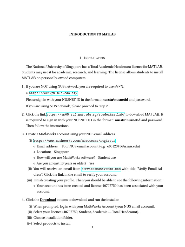 Introduction To MATLAB (By DR Wang Fei) | PDF | Mathematical Analysis | Calculus