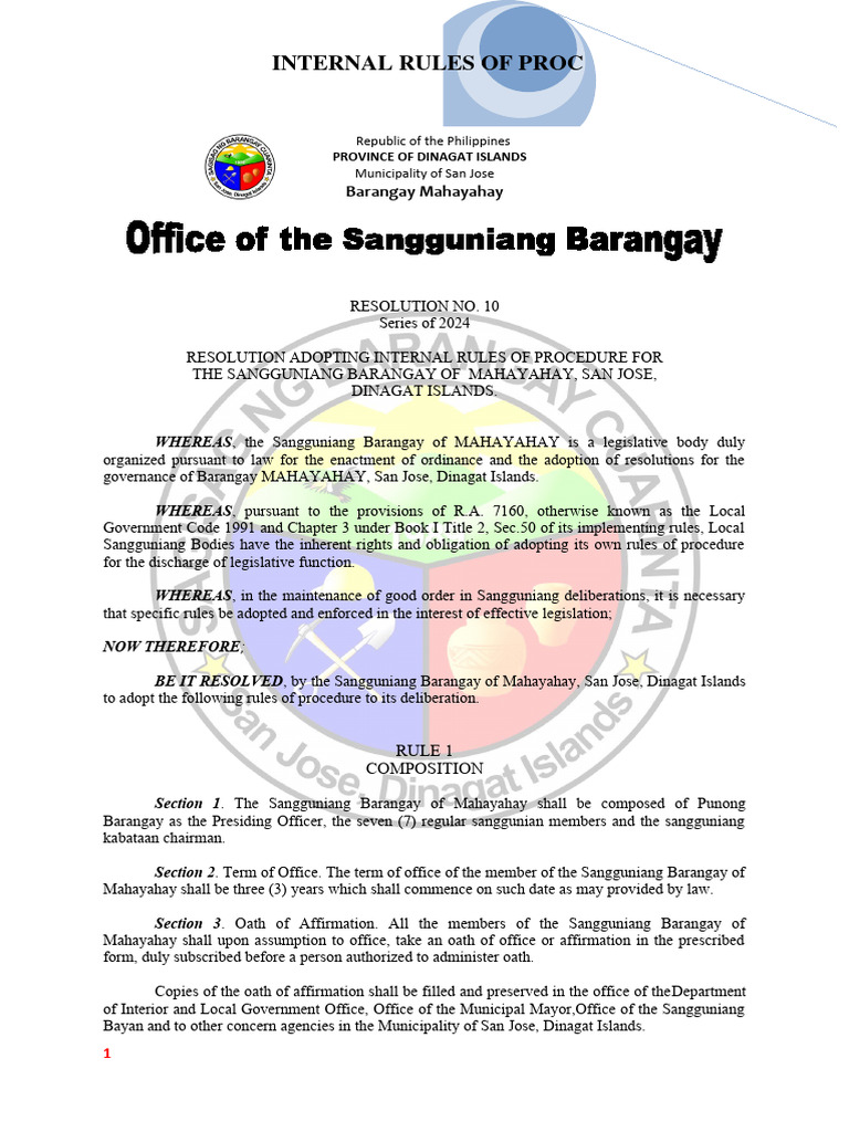 Mahayahay - IRP 2023 | PDF | Quorum | Committee